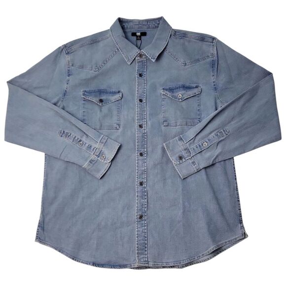 Frye | Shirts | Frye Mens Western Vintage Denim Buttondown Shirt Light ...